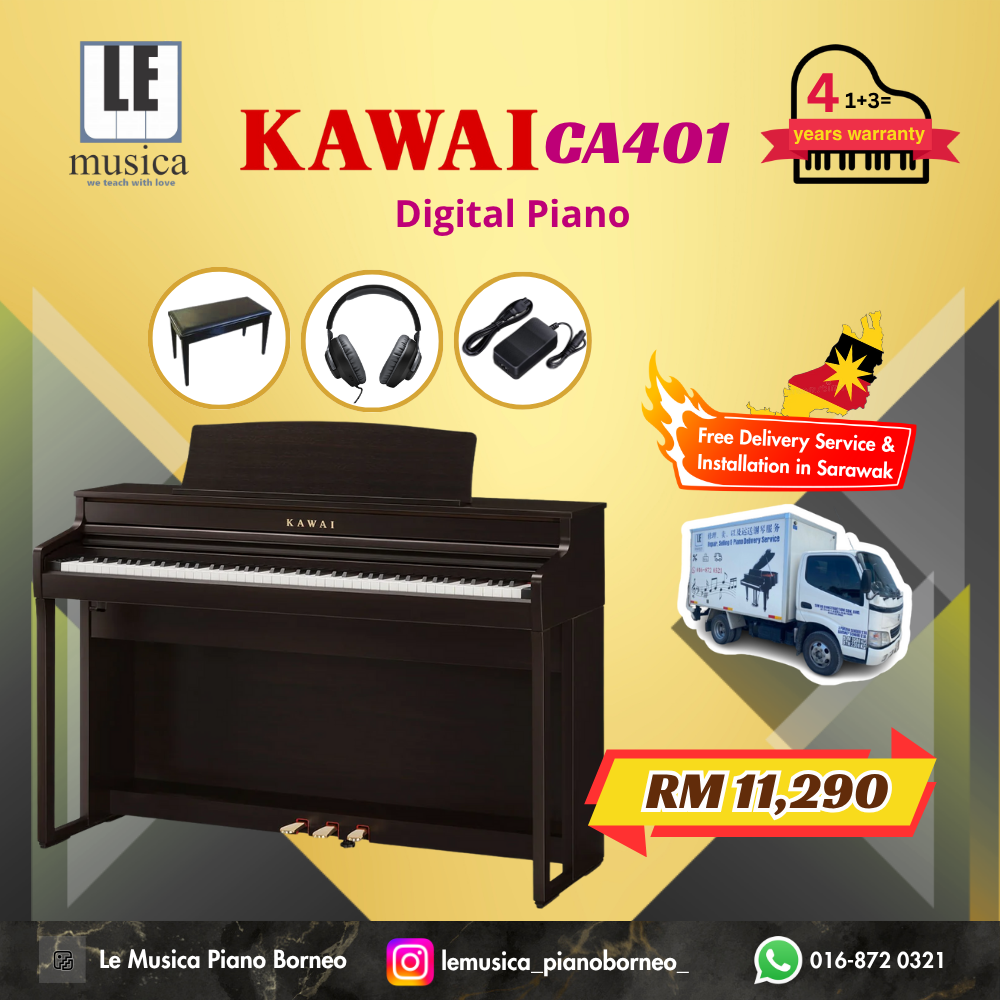 Kawai CA401 88-key Wooden-key Digital Piano – (Grade 5-Diploma) - LE MUSICA